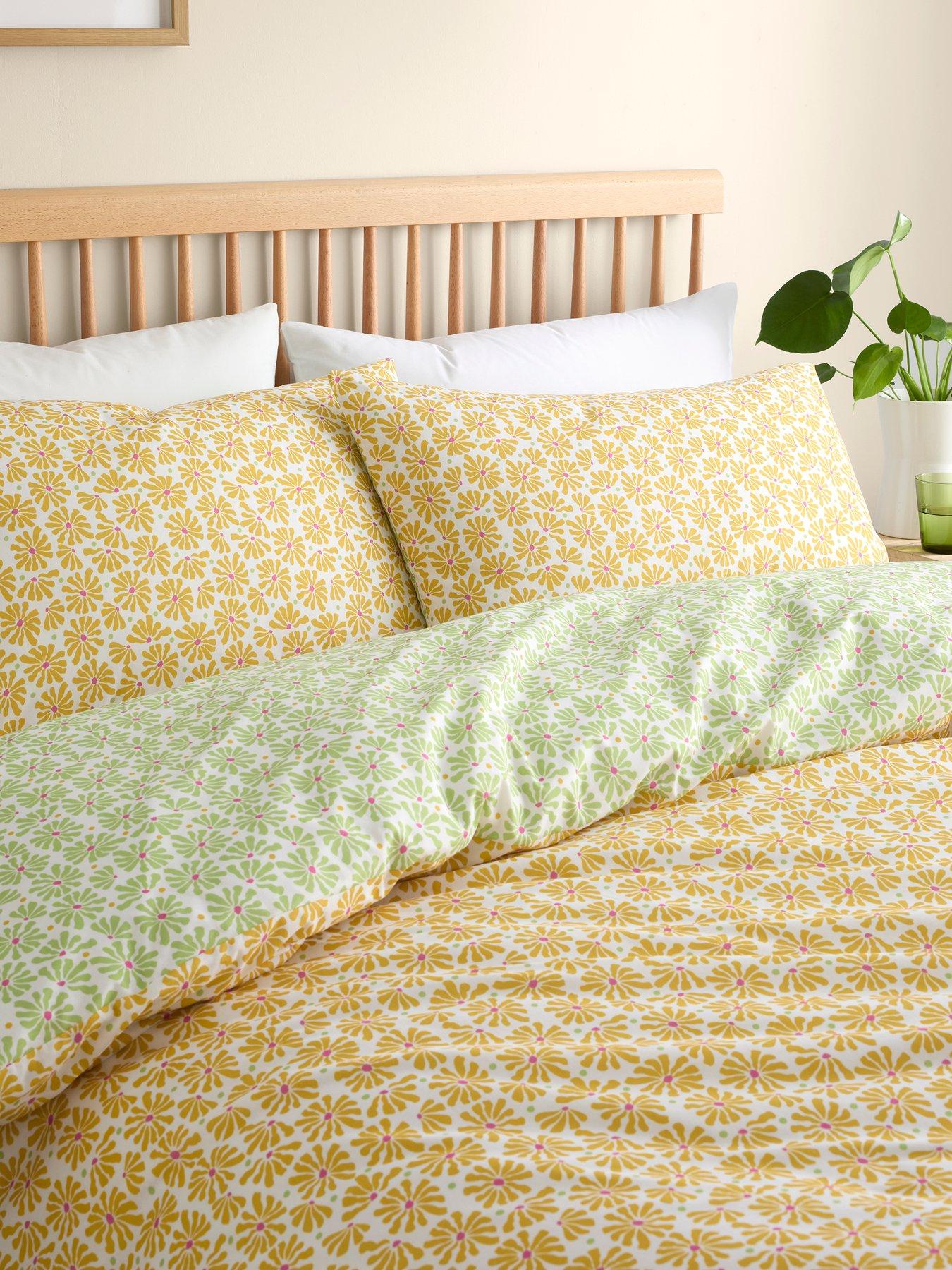 Fusion Retro Daisy Floral Duvet Cover Set In Yellow King | Very
