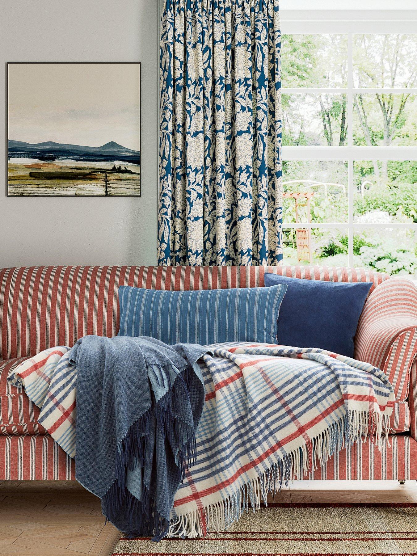 Land & Shore Picnic Check Throw 150X200 (Cm) Blue / Red | Very