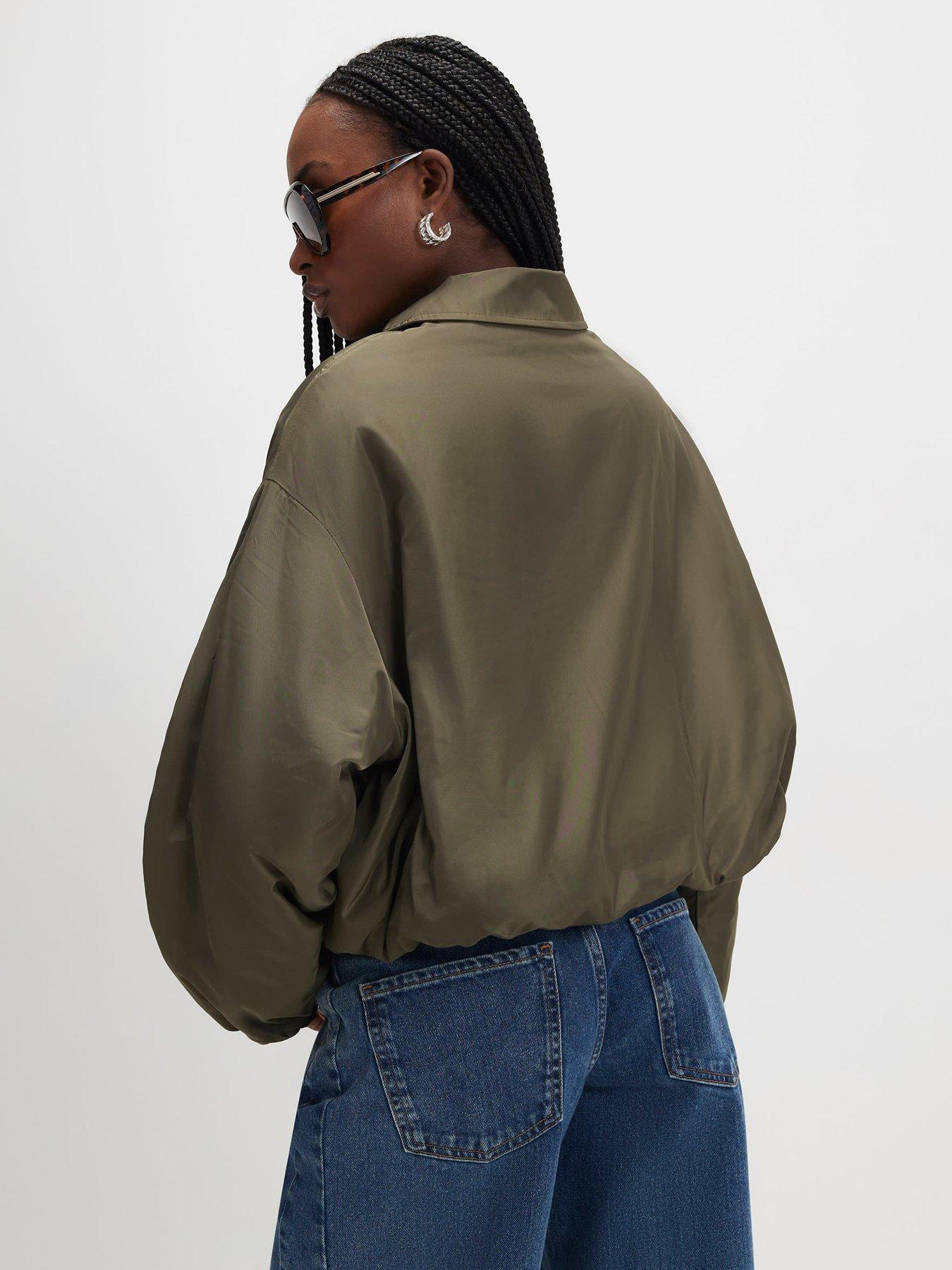 River Island Technical Bubble Hem Jacket - Green | Very
