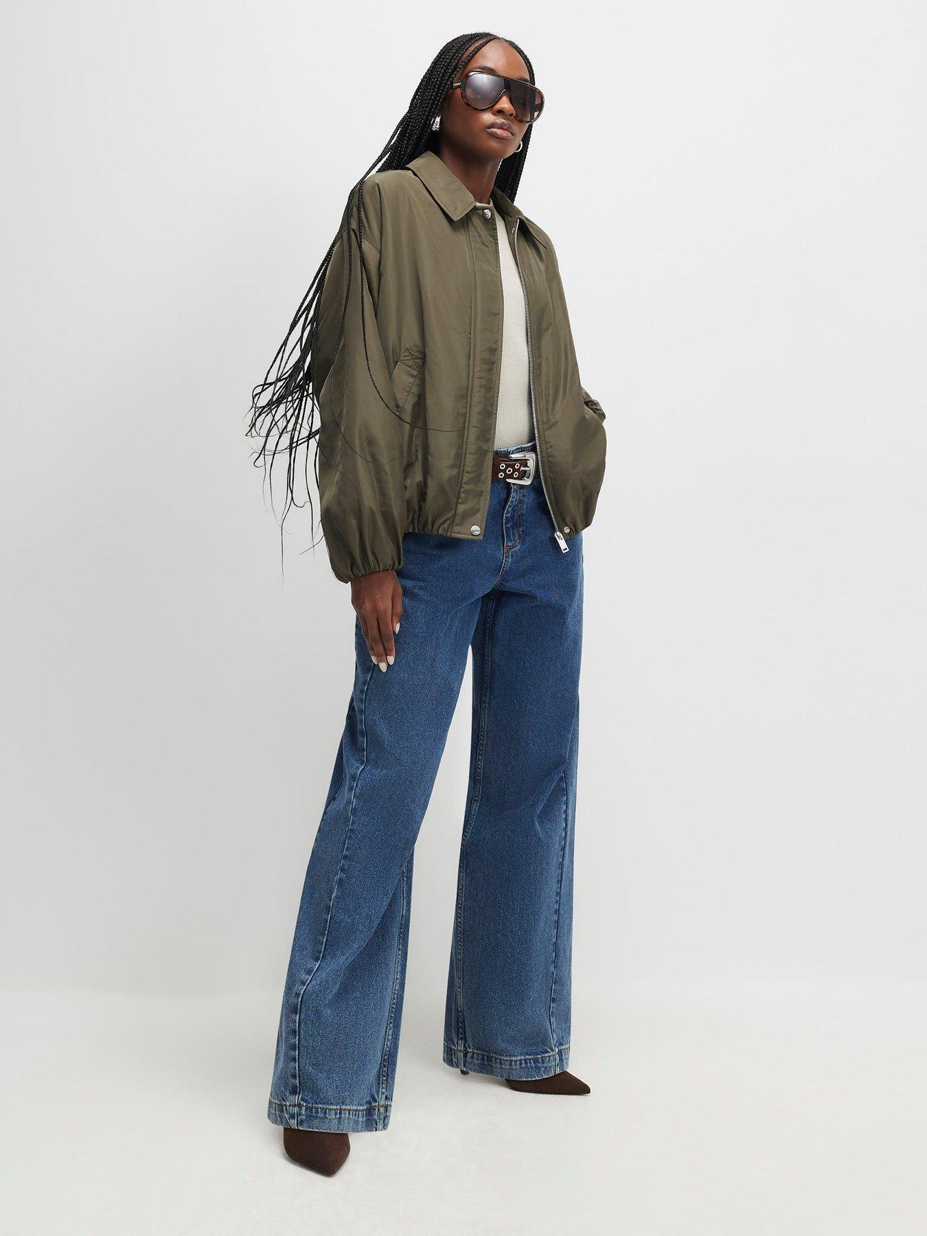 River Island Technical Bubble Hem Jacket - Green | Very