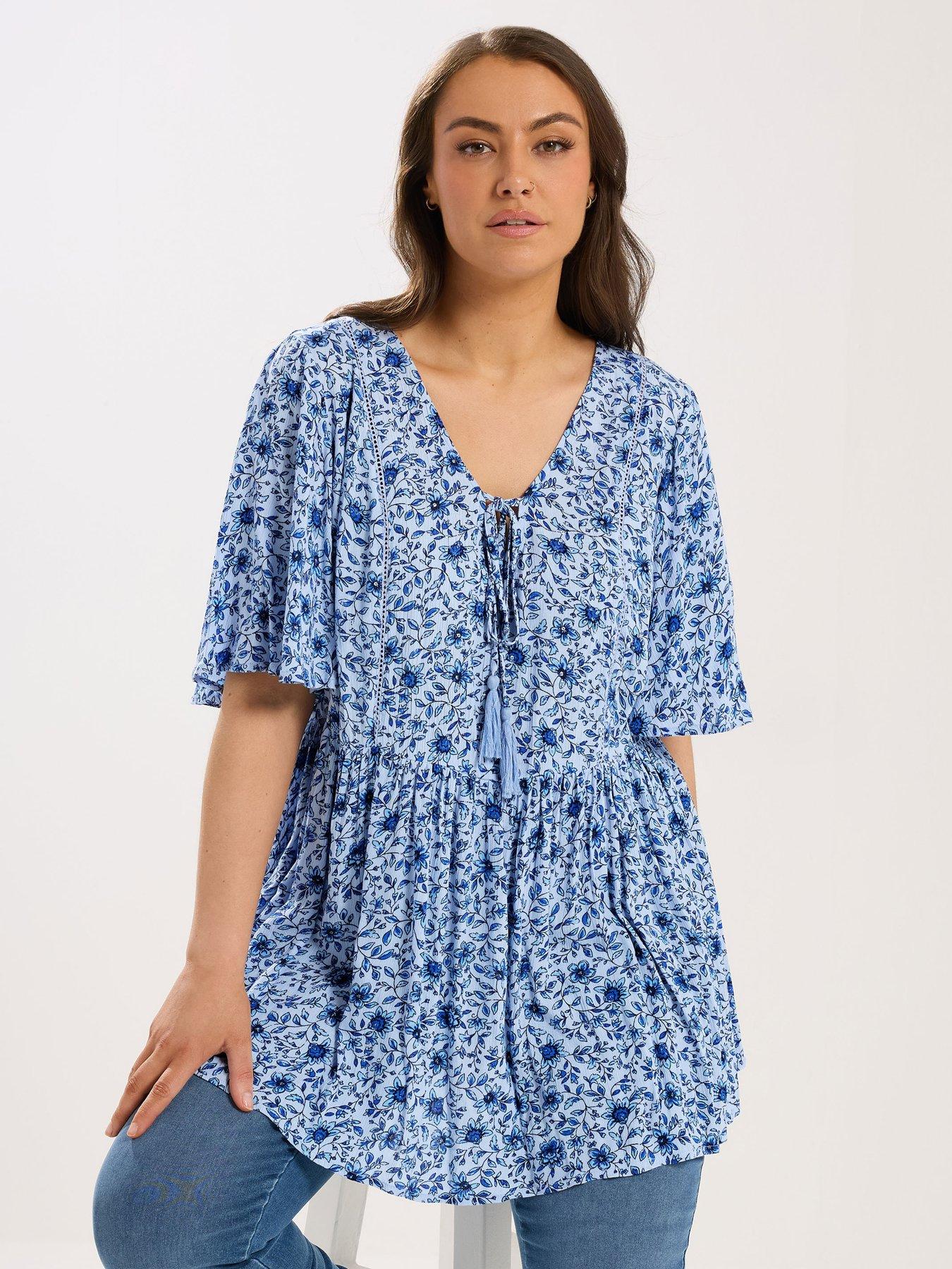Yours Curve Short Angel Sleeve Gypsy Top | Very