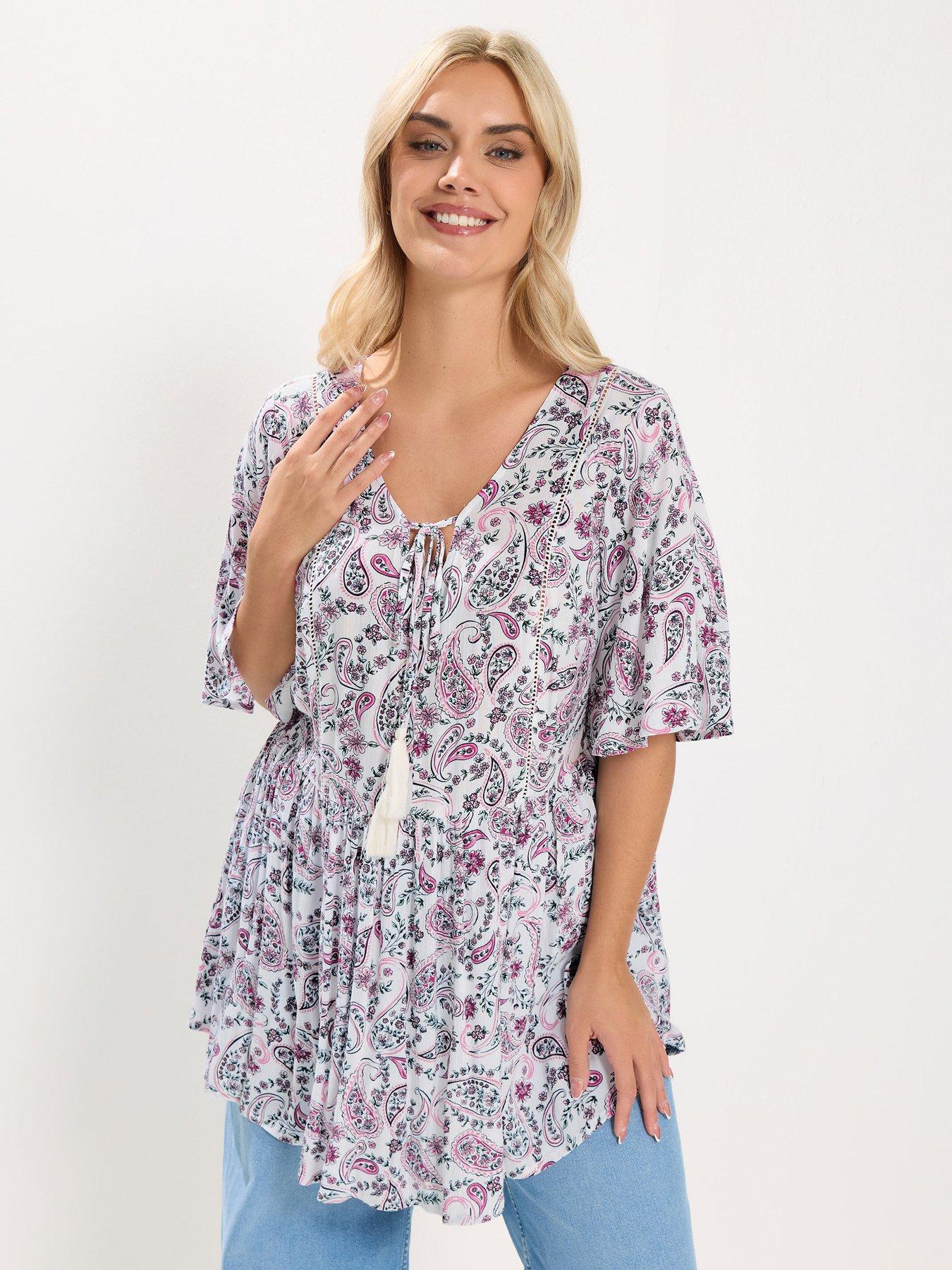 Yours Curve Short Angel Sleeve Gypsy Top | Very