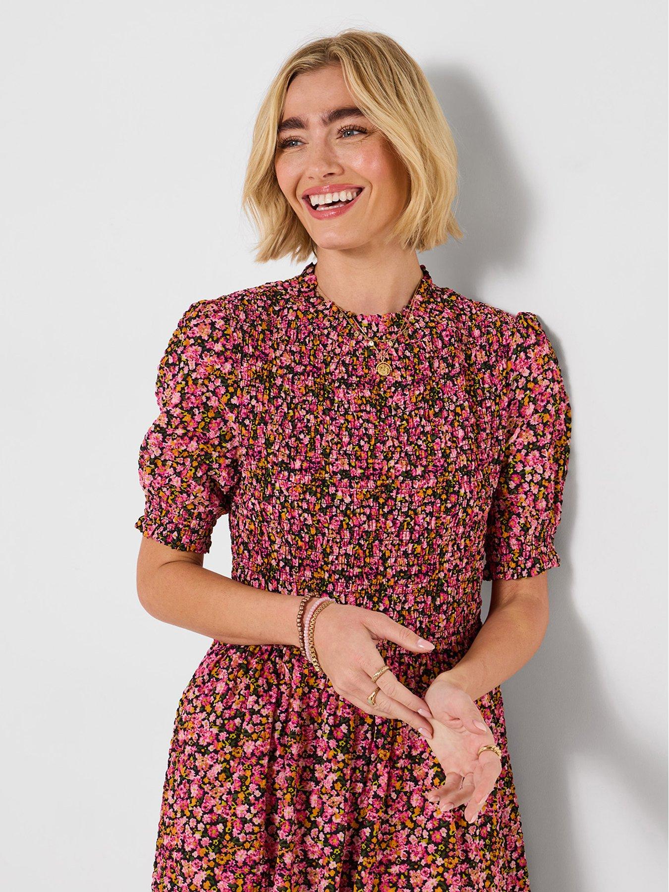 Joe Browns Jasmine Shirred Bodice Dress - Pink | Very