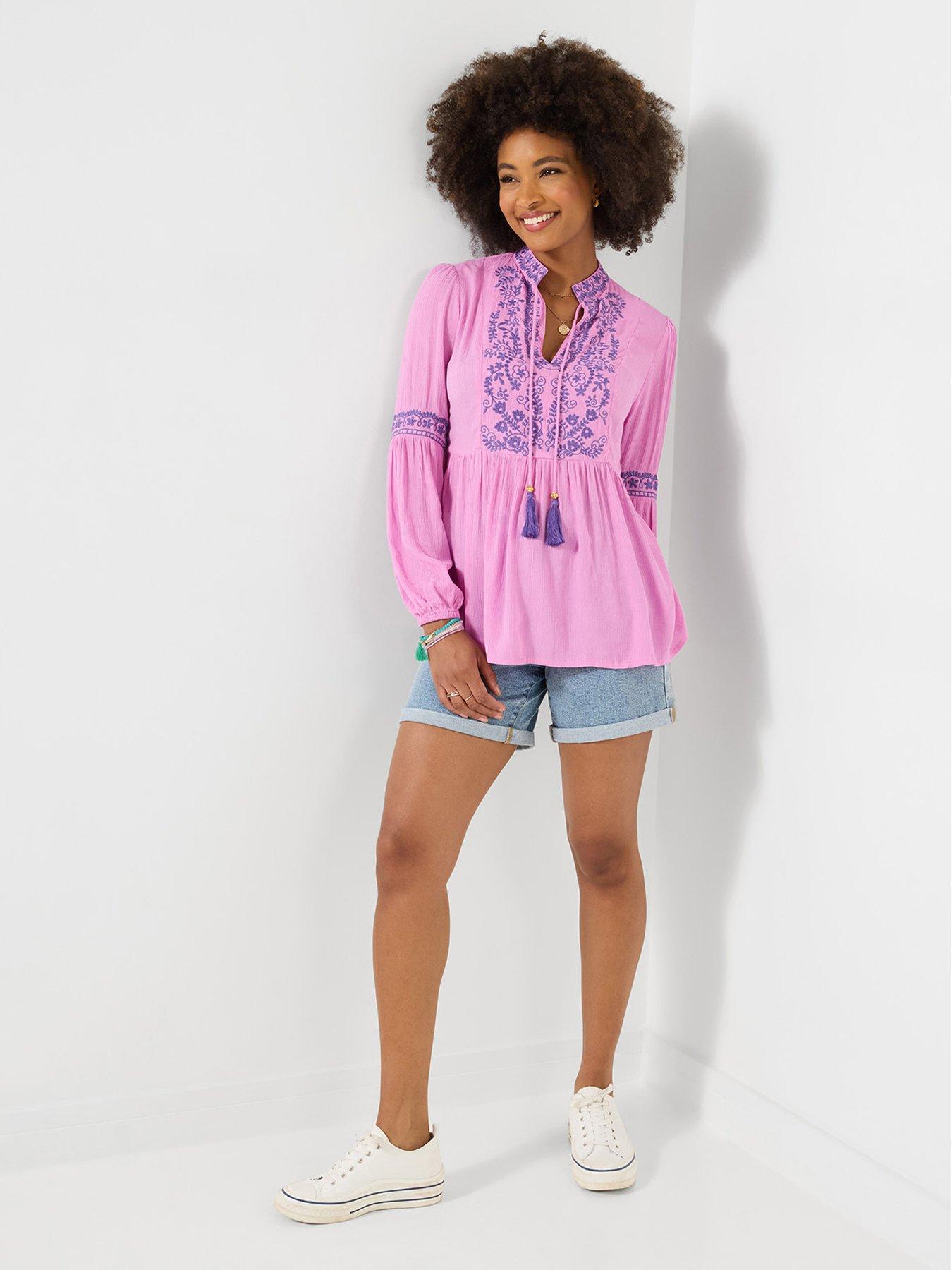 Joe Browns Essential Embroidered Summer Tunic Top - Pink | Very