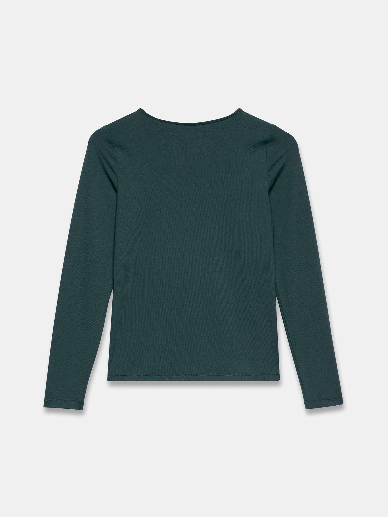 Mint Velvet Layering Crew Neck Top - Green | Very