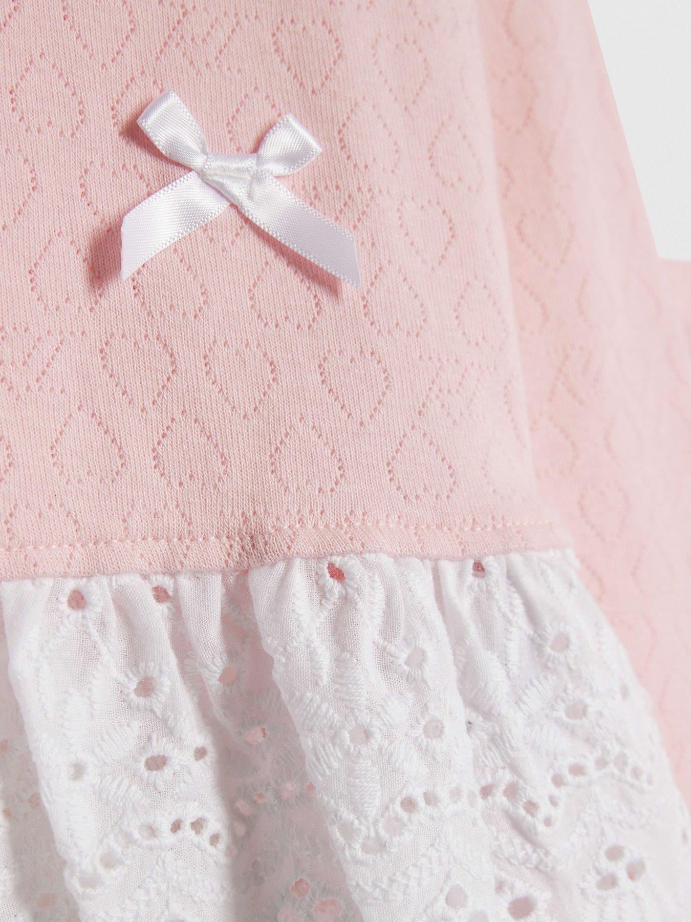 River Island Mini Girls Pointelle 3D Bow Top Set - Pink | Very