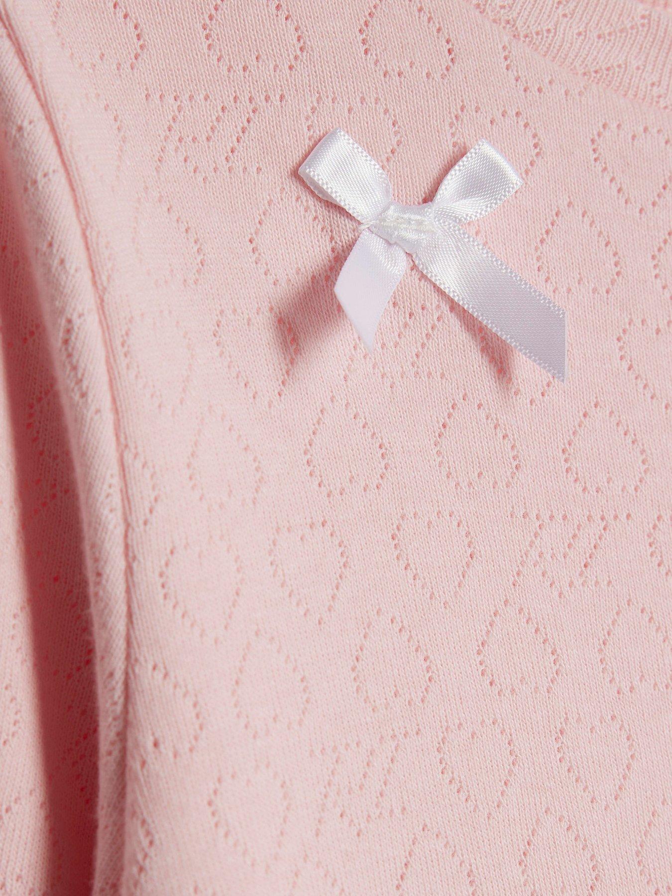 River Island Mini Girls Pointelle 3D Bow Top Set - Pink | Very