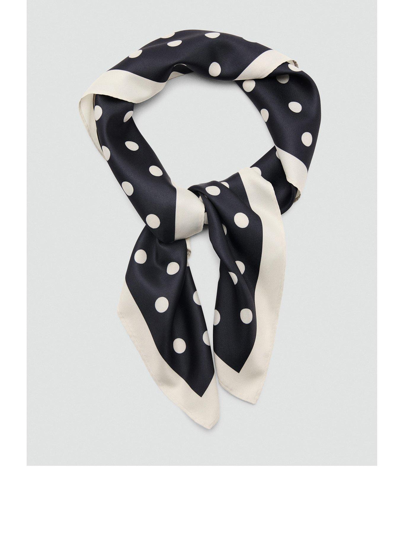 Mango Satin Spot Print Scarf - Ecru | Very
