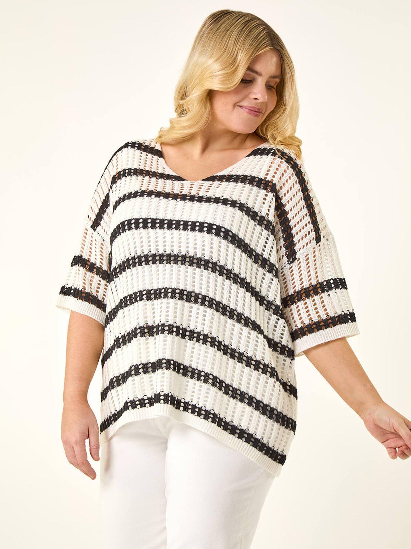 Roman Curve Crochet Knitted Top | Very
