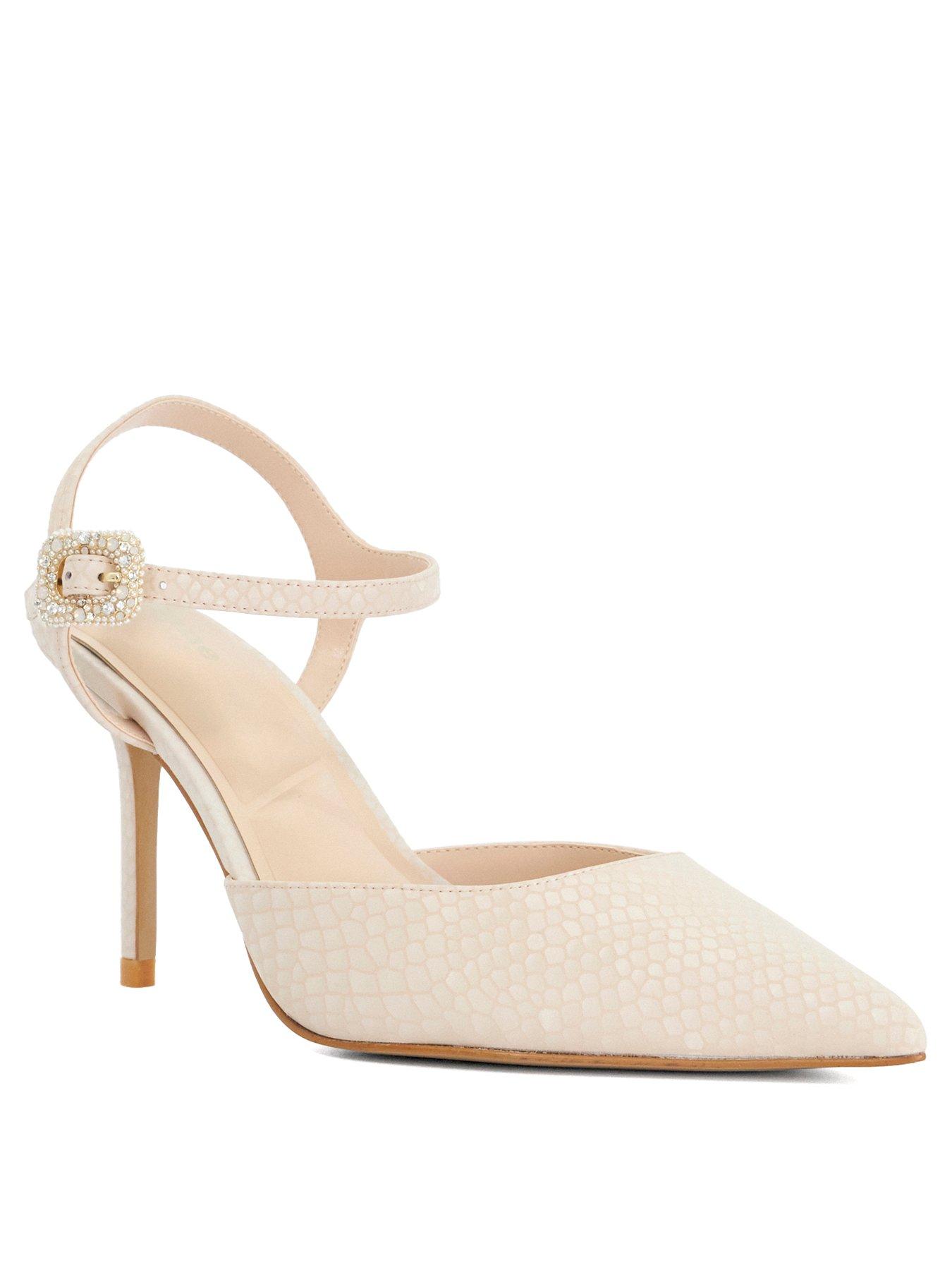 Dune London Wide Fit Channel Buckle-detail Heeled Courts - Pink | Very