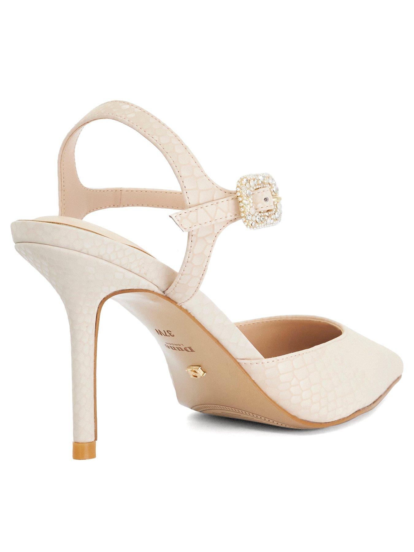 Dune London Wide Fit Channel Buckle-detail Heeled Courts - Pink | Very