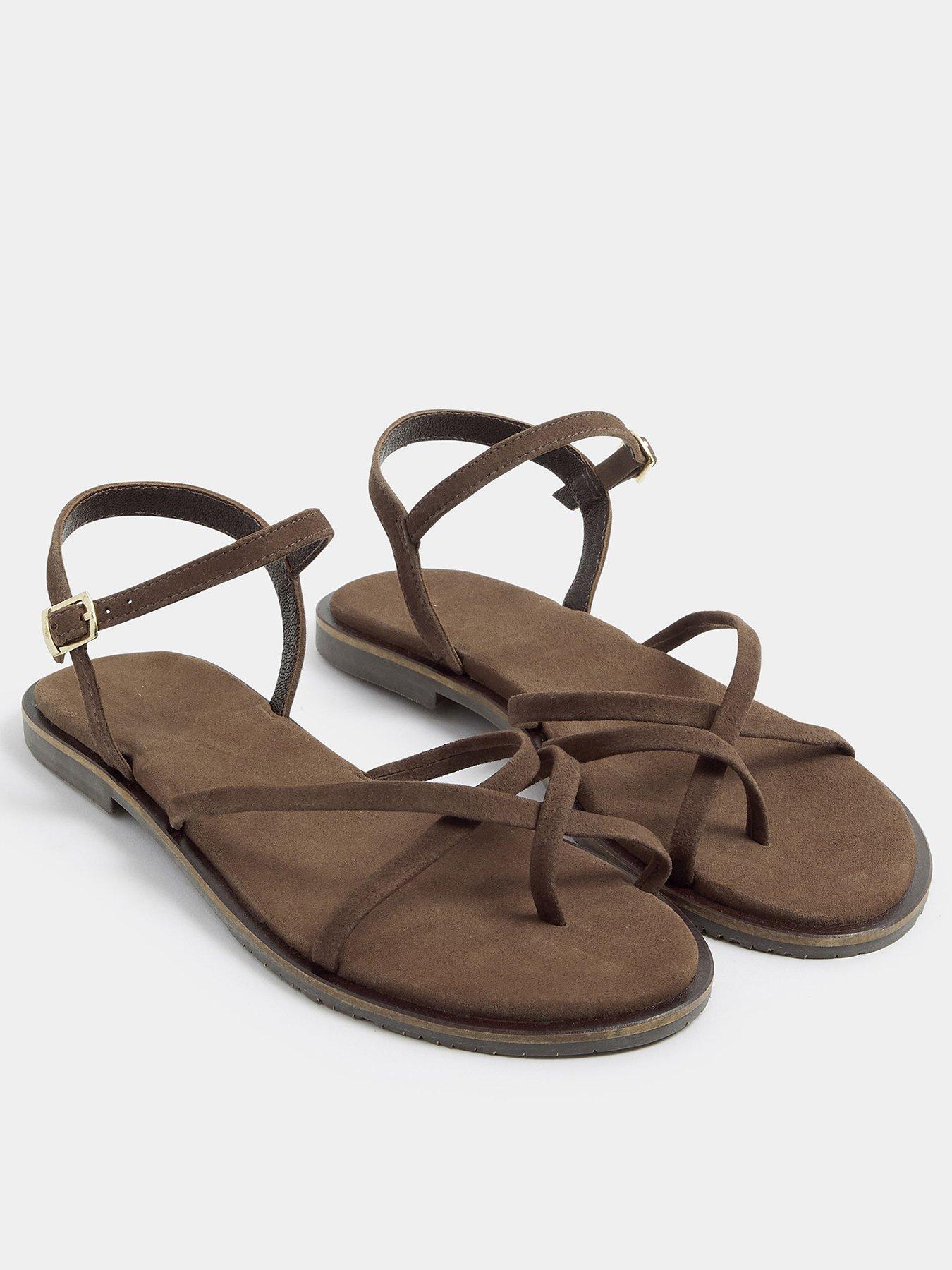 Long Tall Sally Skinny Strap Toe Loop Sandal - Brown | Very