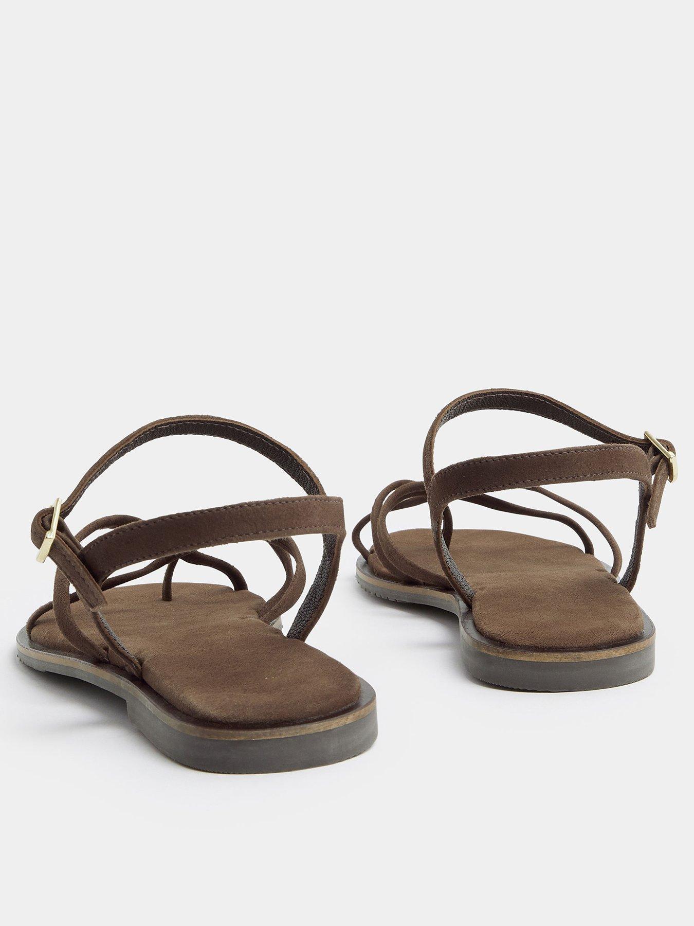 Long Tall Sally Skinny Strap Toe Loop Sandal - Brown | Very