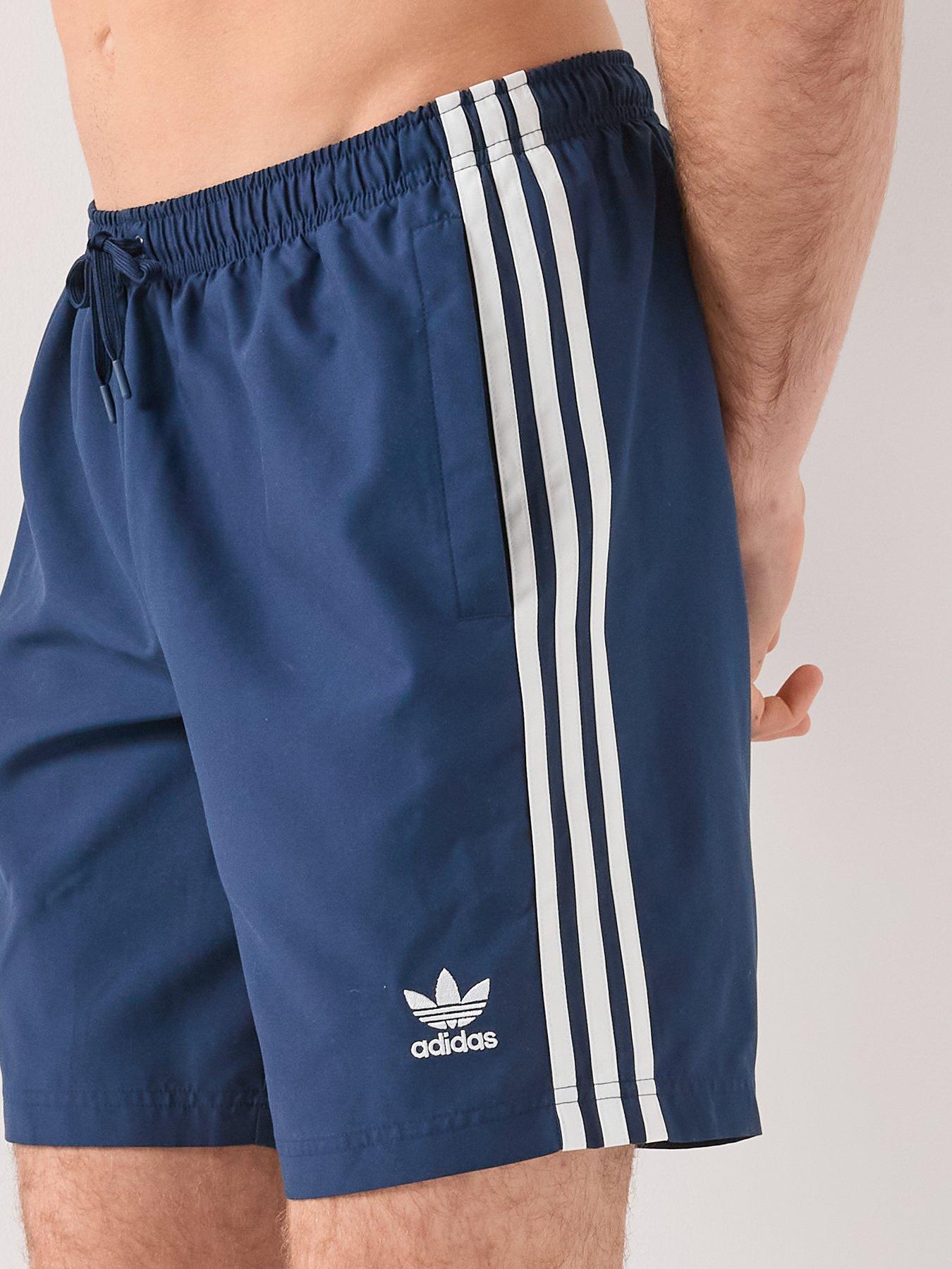 adidas Originals Men's Adicolor 3-Stripes 8-Inch Swim Shorts - Blue | Very