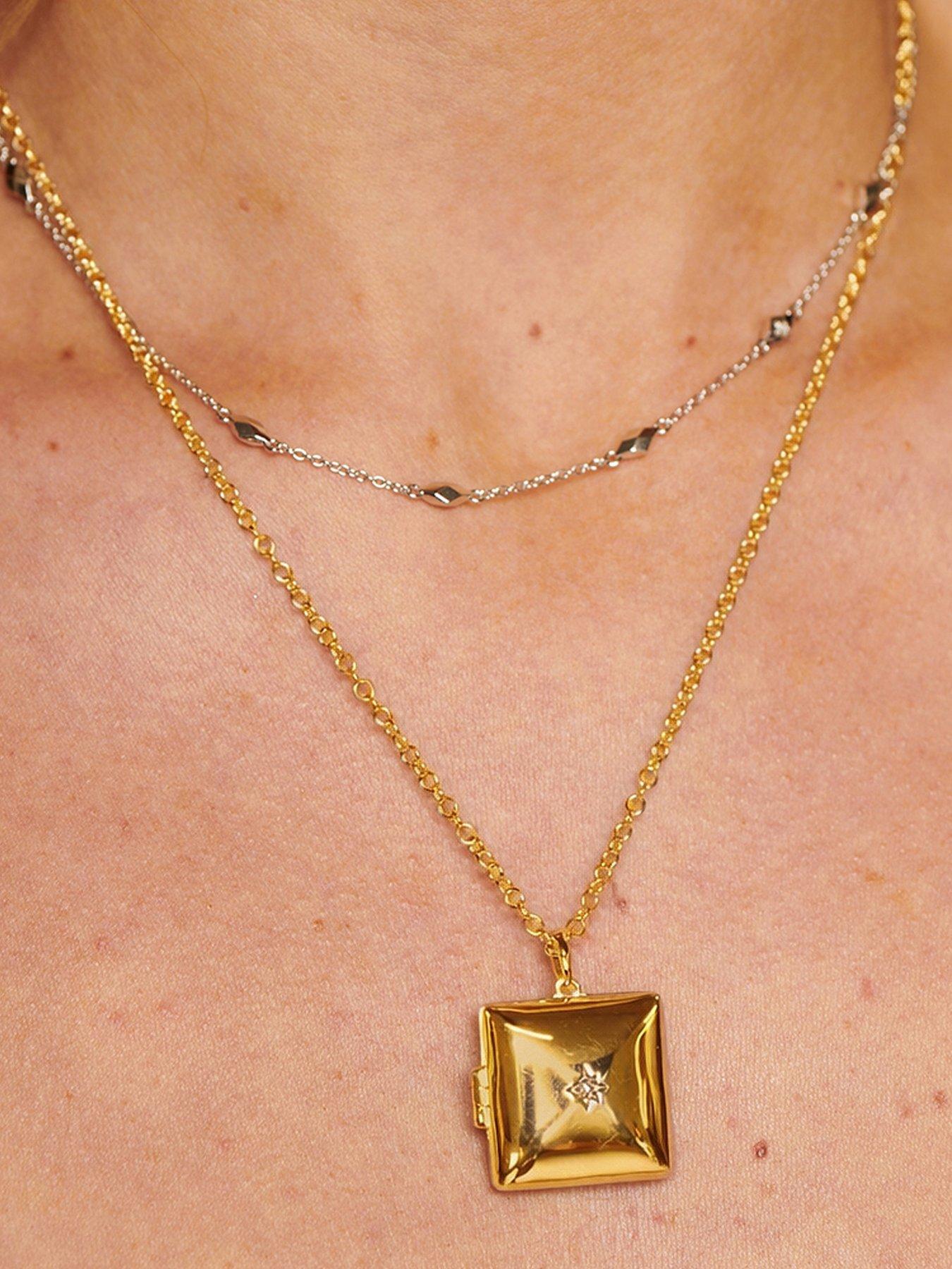 Hot Diamonds Square Locket - YGP | Very