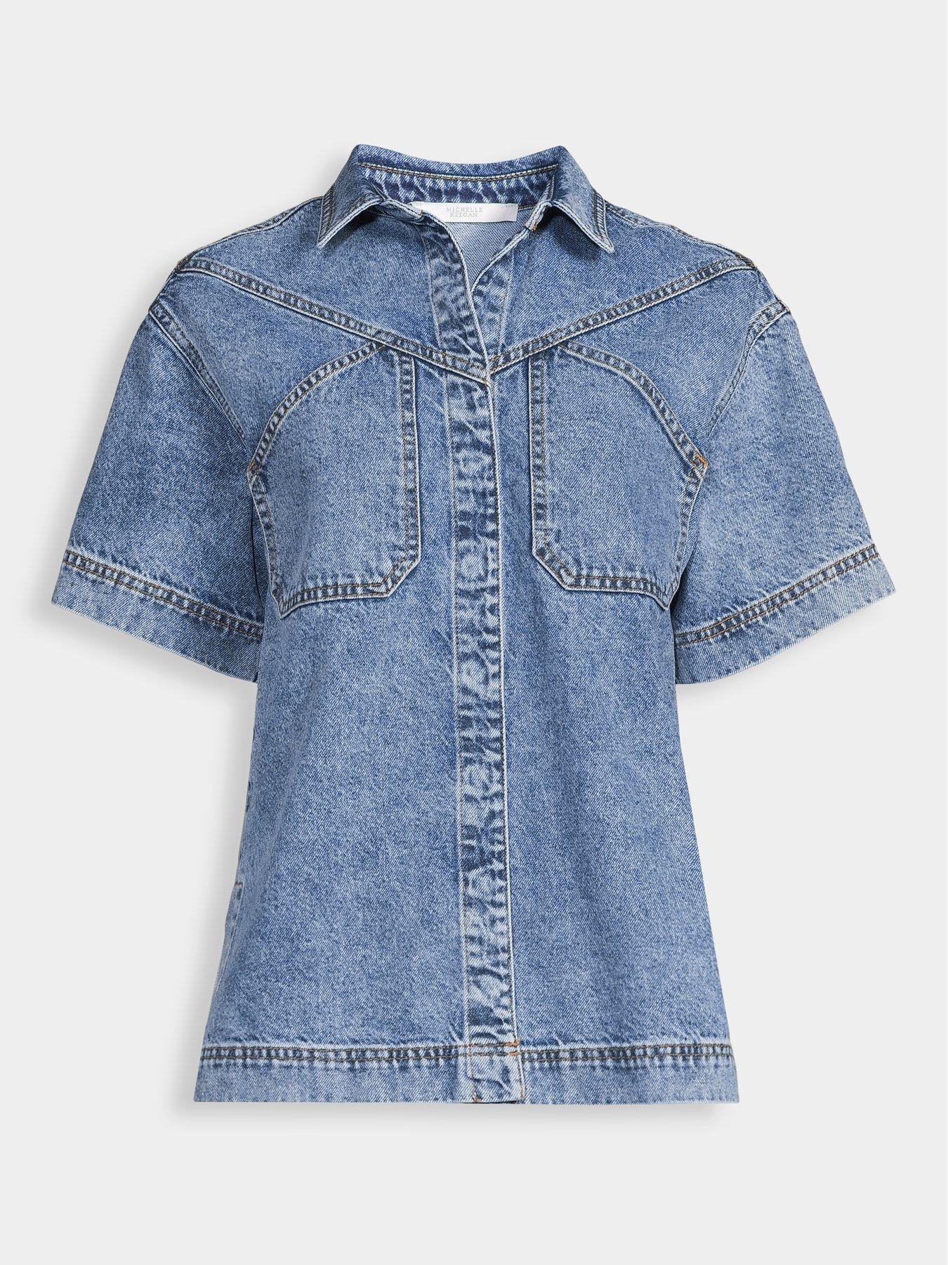 Michelle Keegan Relaxed Denim Shirt - Mid Wash | Very