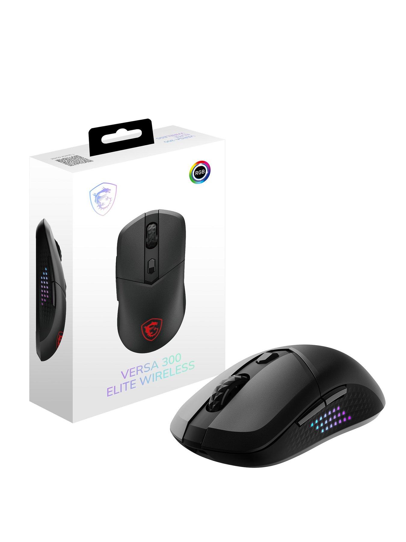 MSI MSI Versa 300 Elite 26000 DPI Wireless Optical Gaming Mouse - Black ...