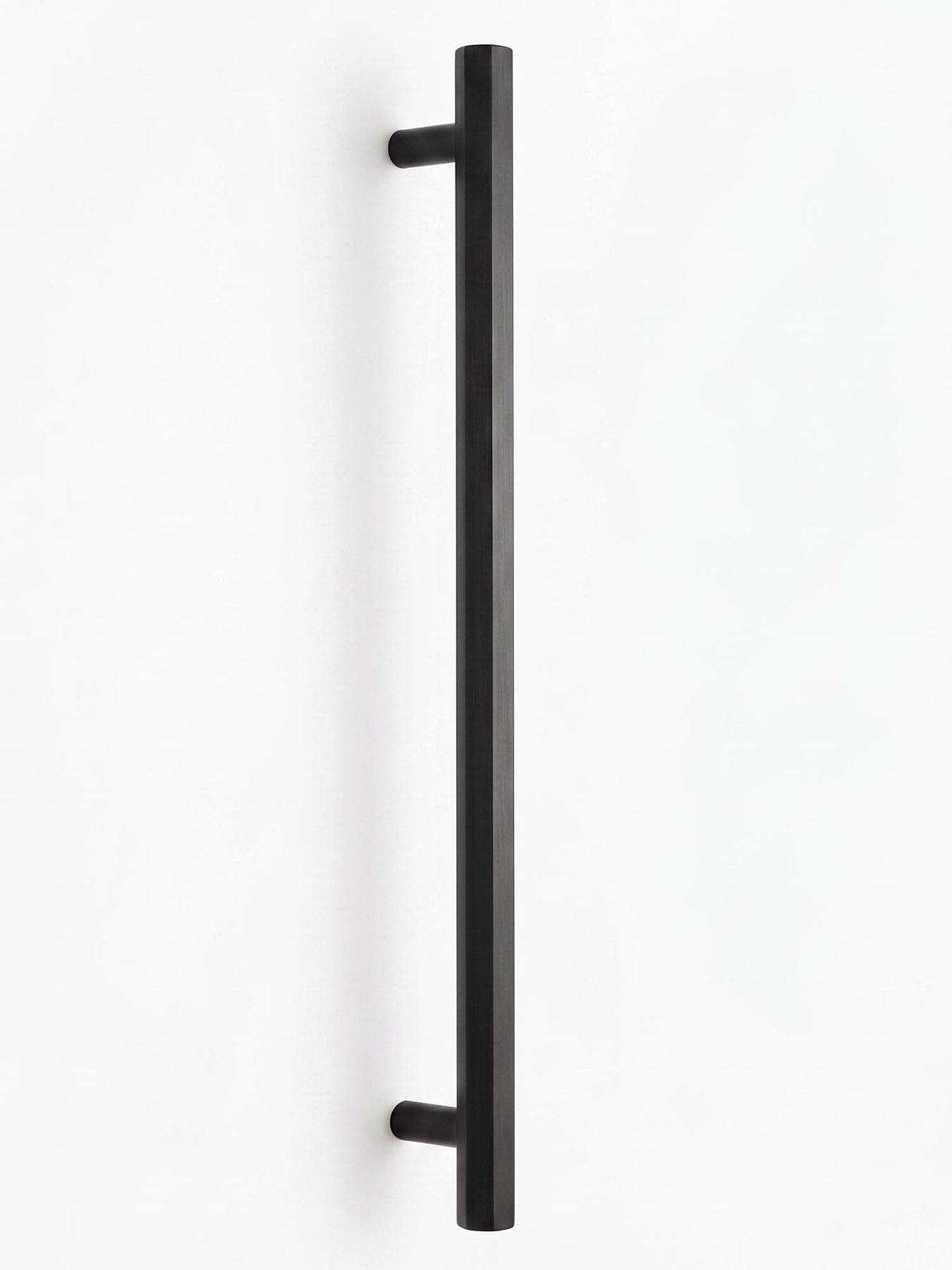 Pushka Home Brass Bar Handle - Black - Hole Centre 384mm - Hexagonal | Very