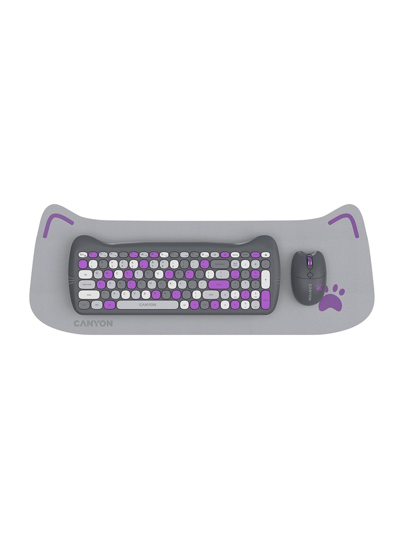 Canyon HSET-W6 Keyboard+Mouse Kitty Edition AAA+?? Wireless Violet | Very